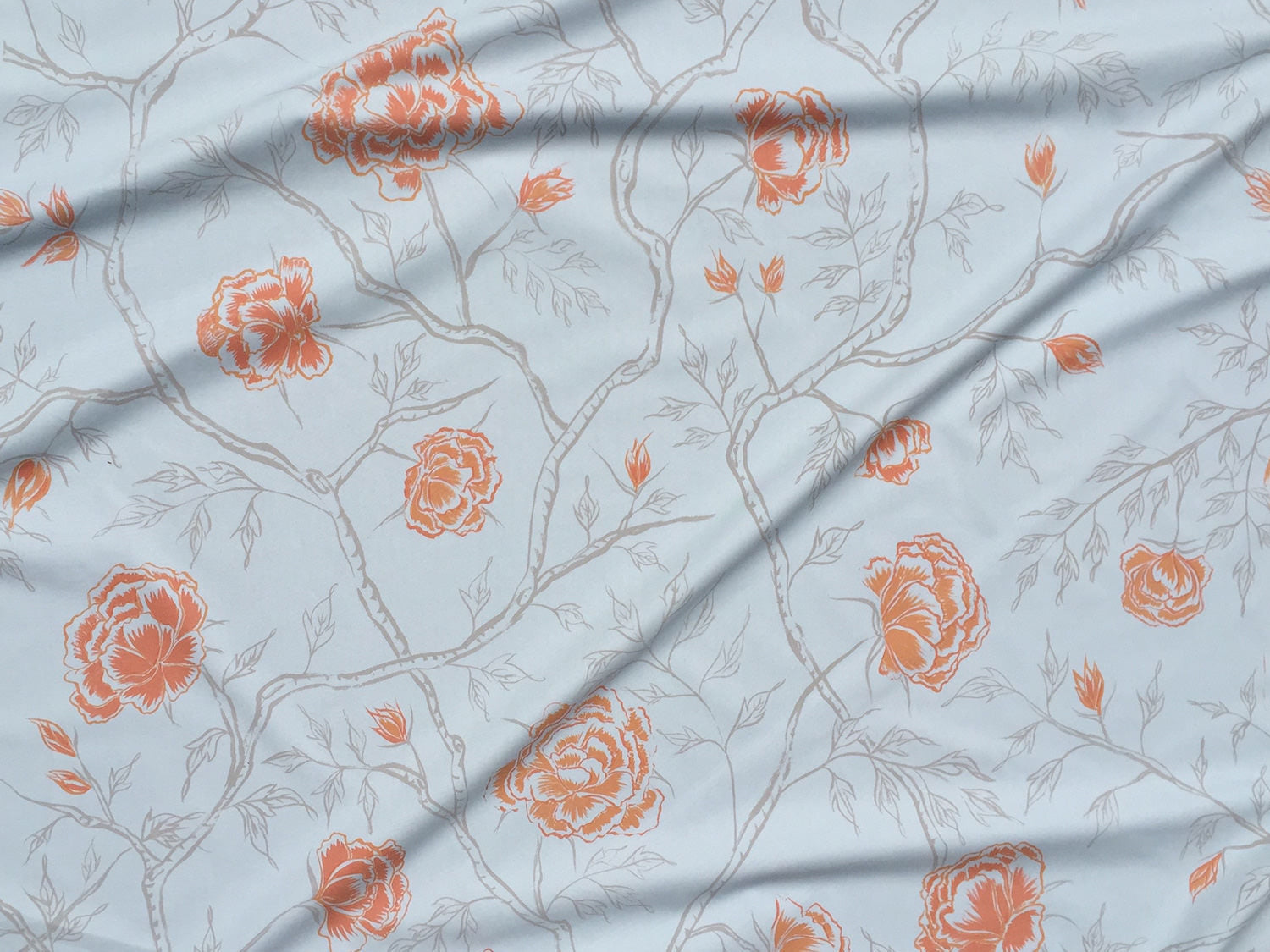 Peony Forest Fabric in Cerulean – Krane Home