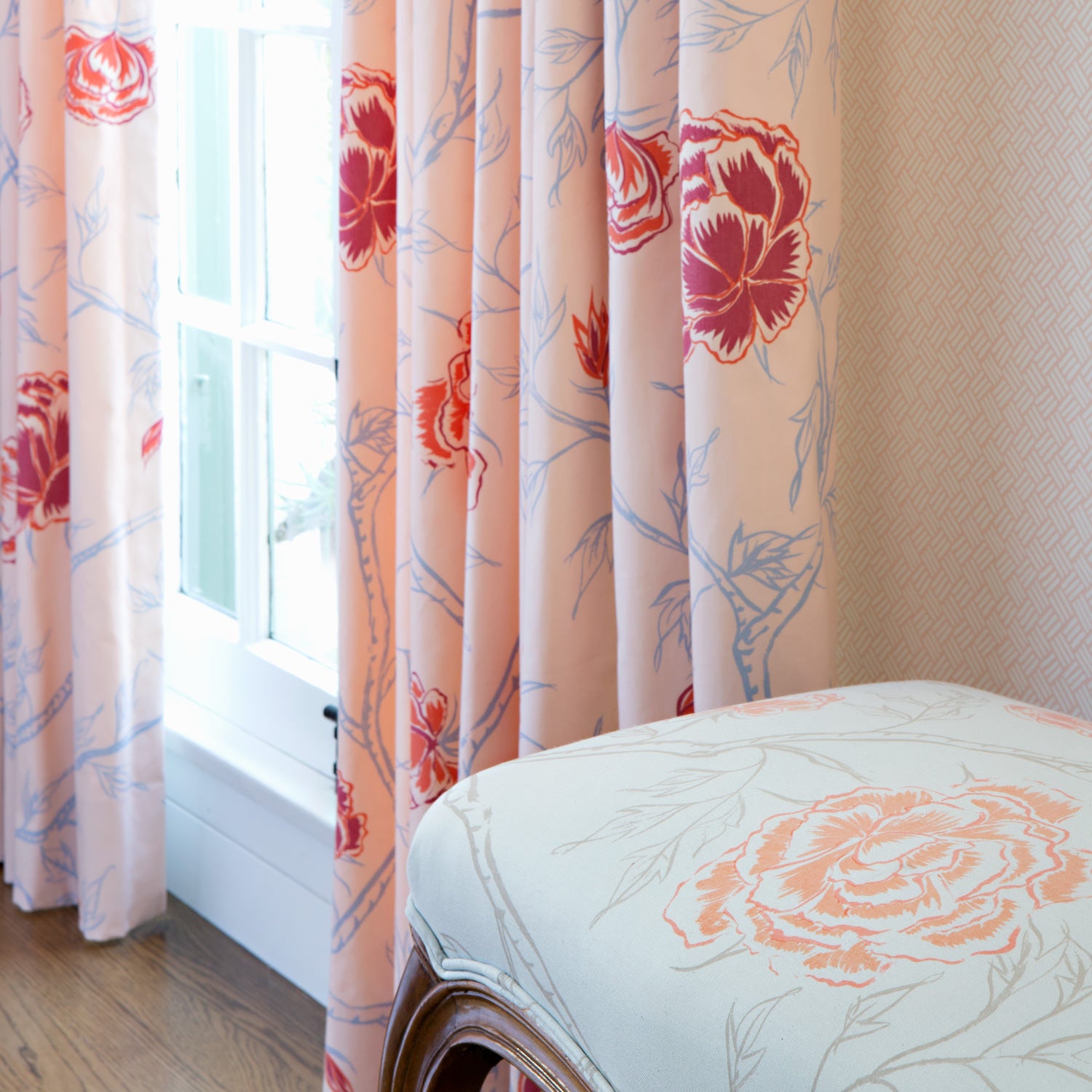 Peony Forest Fabric in Cerulean – Krane Home