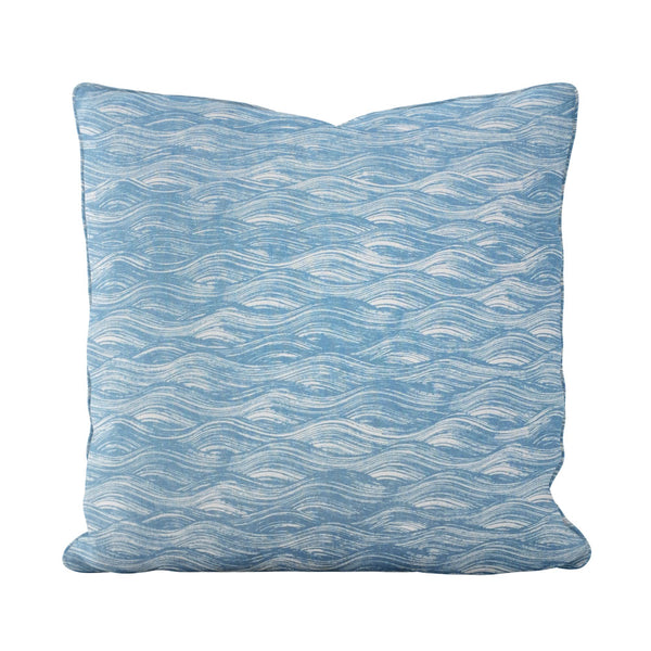 Painted Wave Pillow in Lake – Krane Home